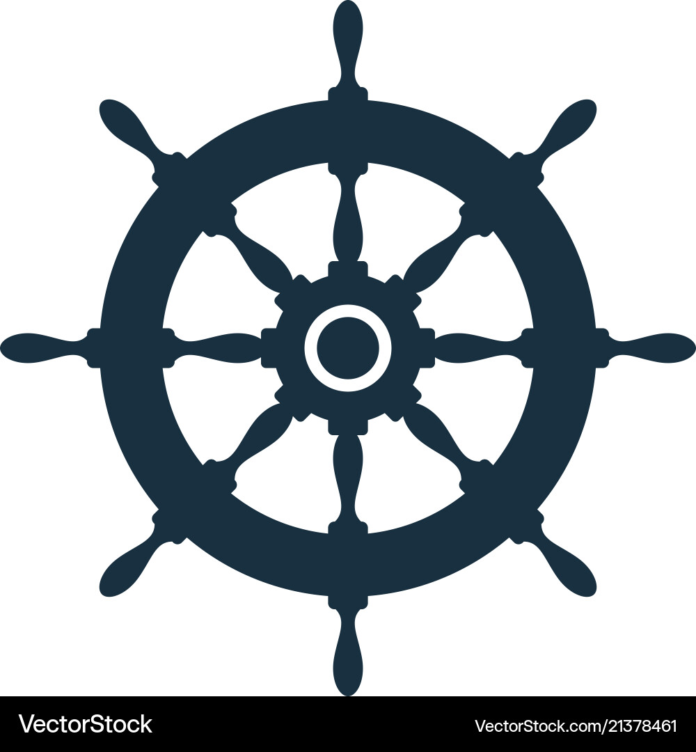 Flat ship wheel icon design Royalty Free Vector Image