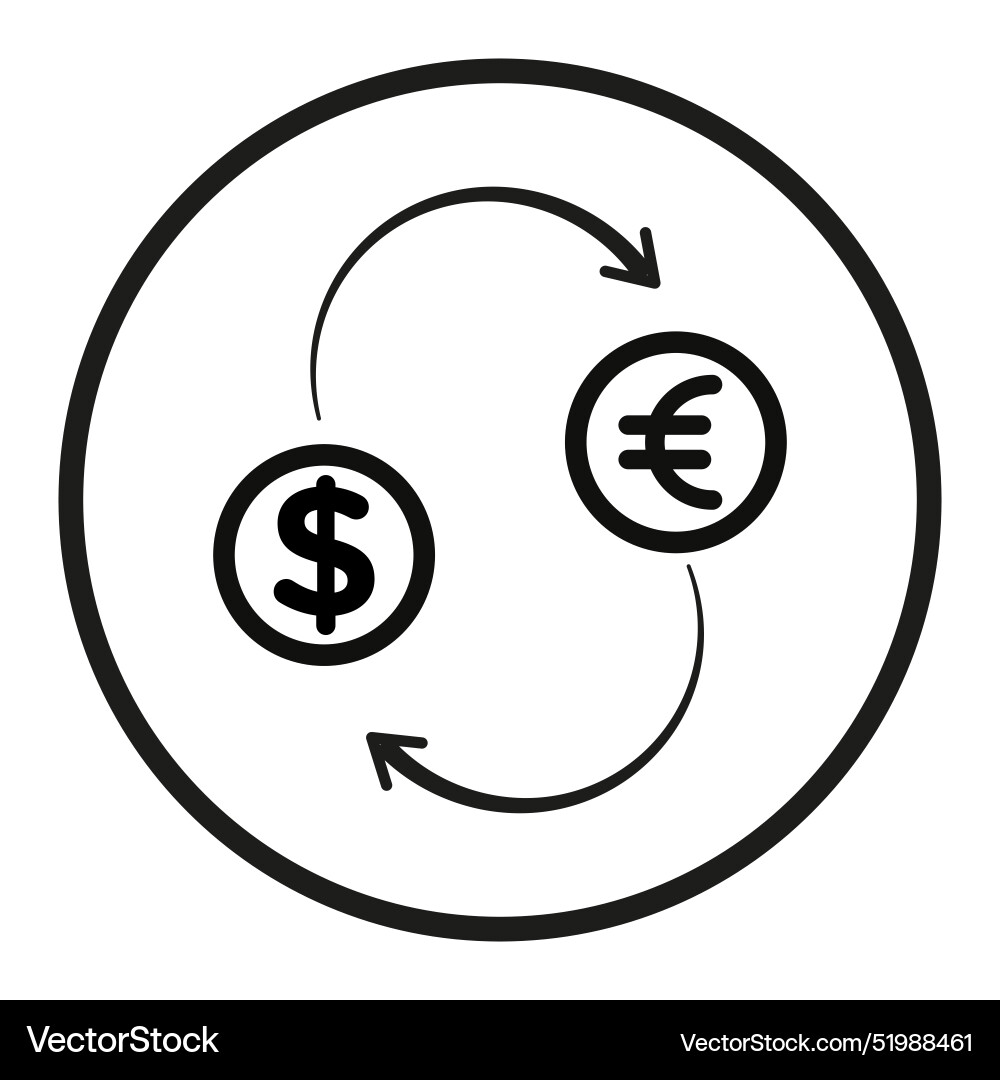 Foreign currency exchange icon perfect Royalty Free Vector
