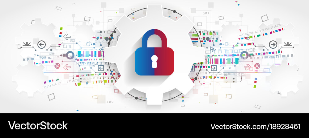 Protection concept protect mechanism system Vector Image