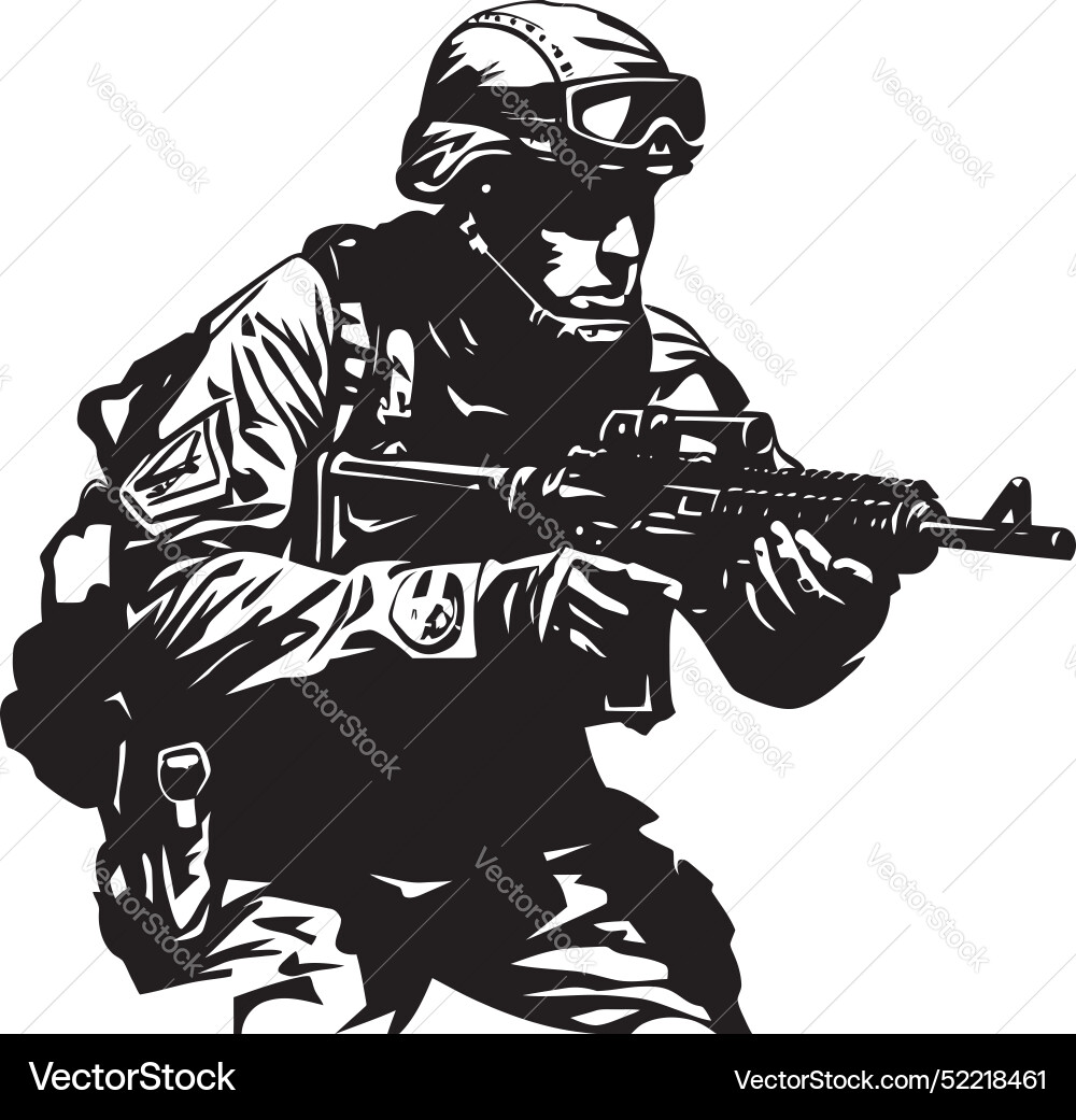 Silent sentinel design for special forces icons Vector Image
