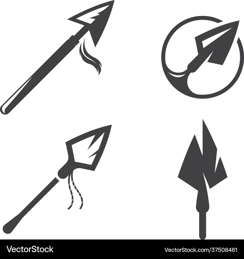 Spear Icon Set - Warrior Motif Royalty Free Vector Image