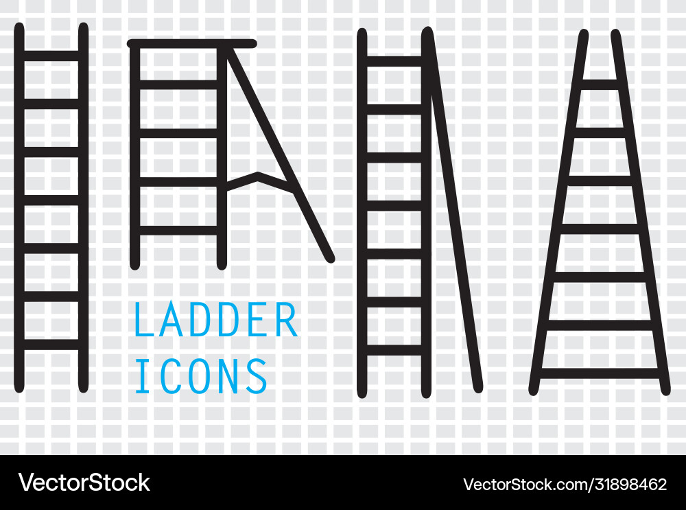 Black ladder icons Royalty Free Vector Image - VectorStock