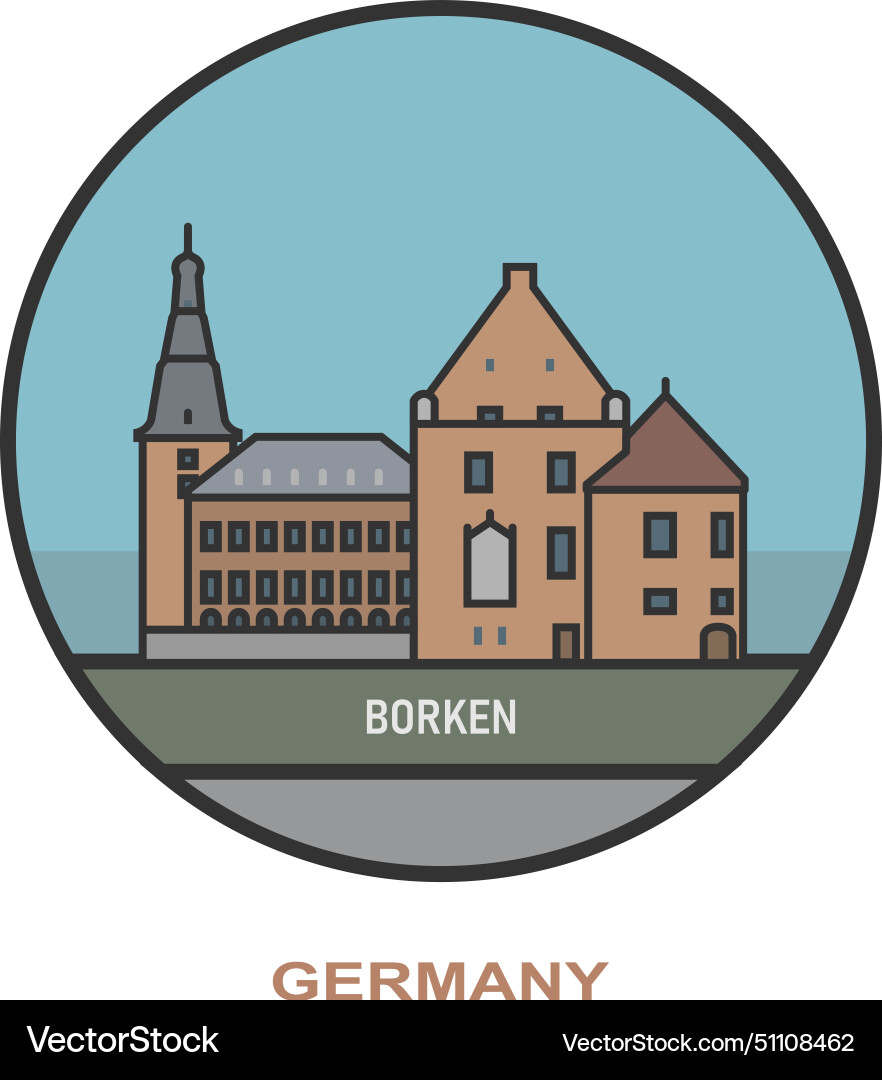 Borken cities and towns in germany Royalty Free Vector Image