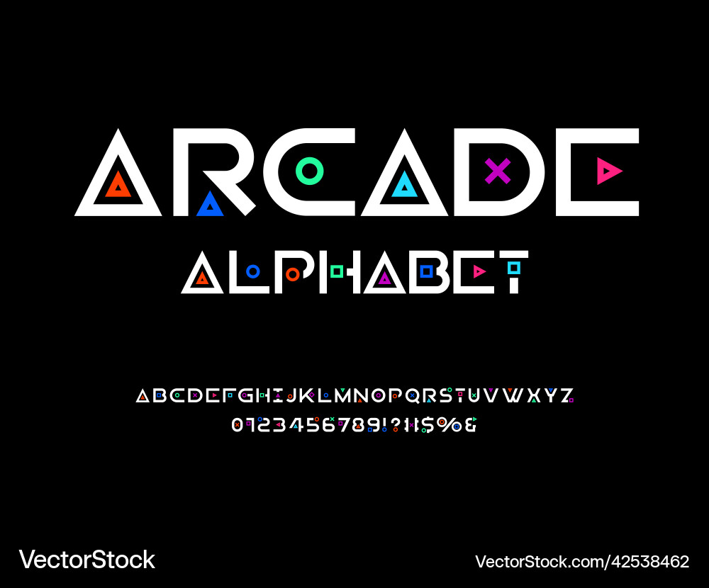 Gaming font Royalty Free Vector Image - VectorStock