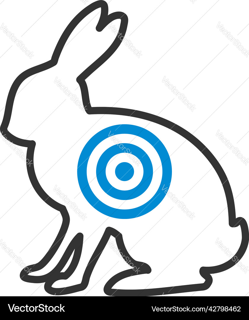 Icon of hare silhouette with target Royalty Free Vector