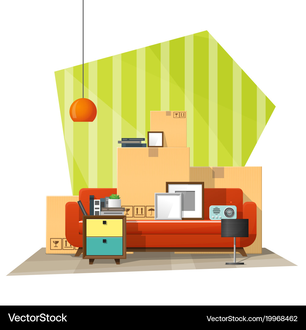 Moving home concept background Royalty Free Vector Image