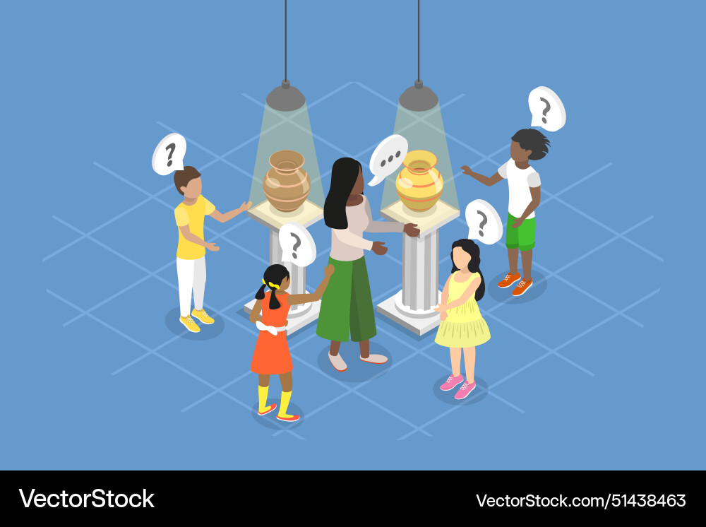 3d isometric flat of group Royalty Free Vector Image