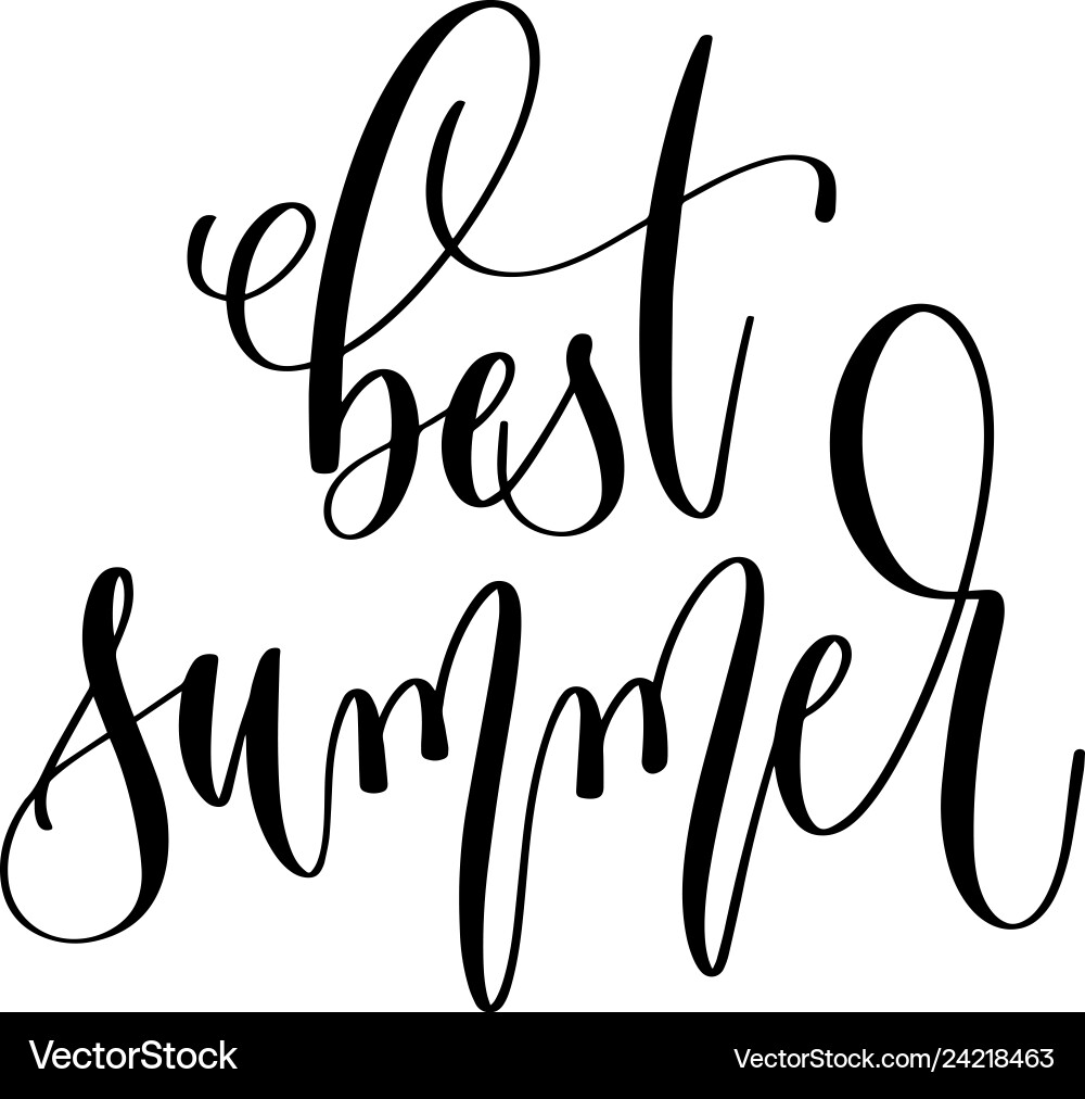 Beste Sommer - Handschrift Inschrifttext Vektorbild