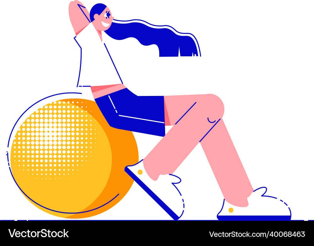 Big ball exercise composition Royalty Free Vector Image