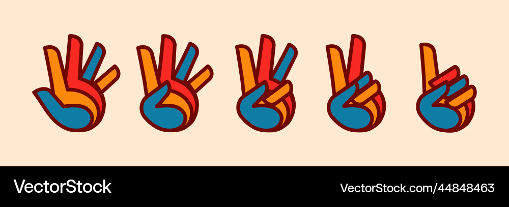 Number 5 Hand Vector Images (over 890)