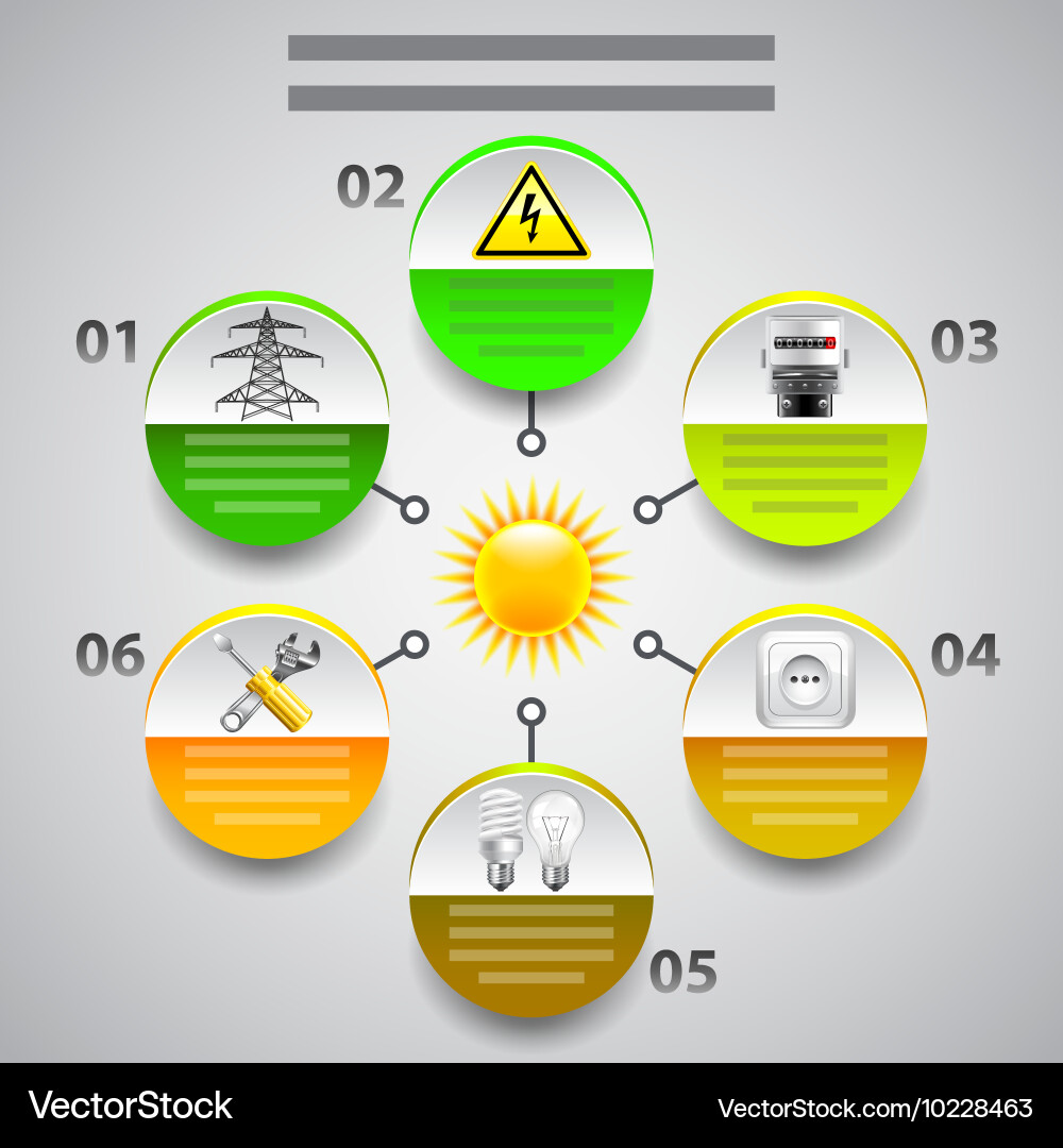 Electricity infographics arrows with tools Vector Image