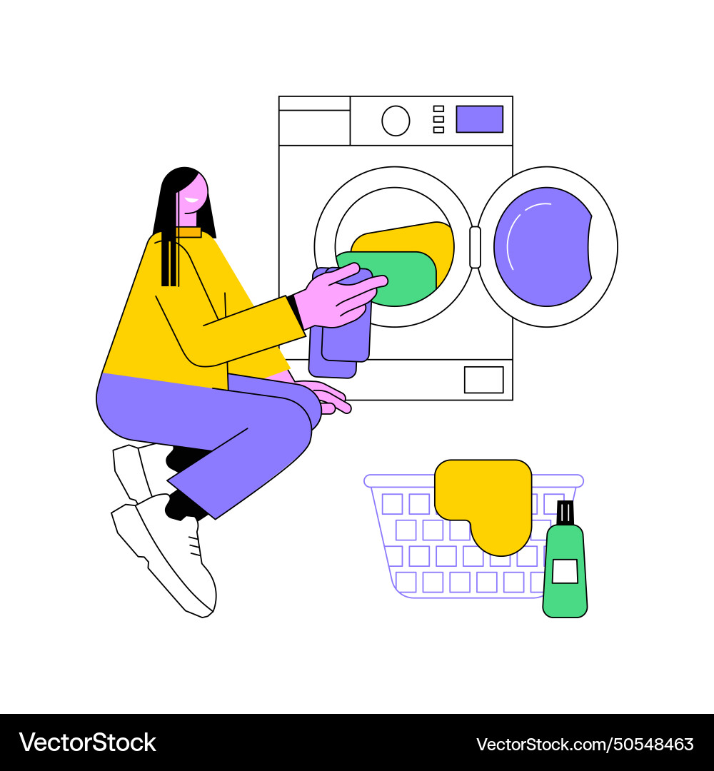 Loading washing machine isolated cartoon Vector Image