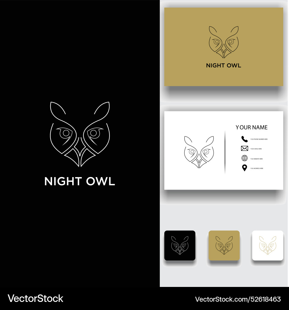 Night owl logo modern Royalty Free Vector Image
