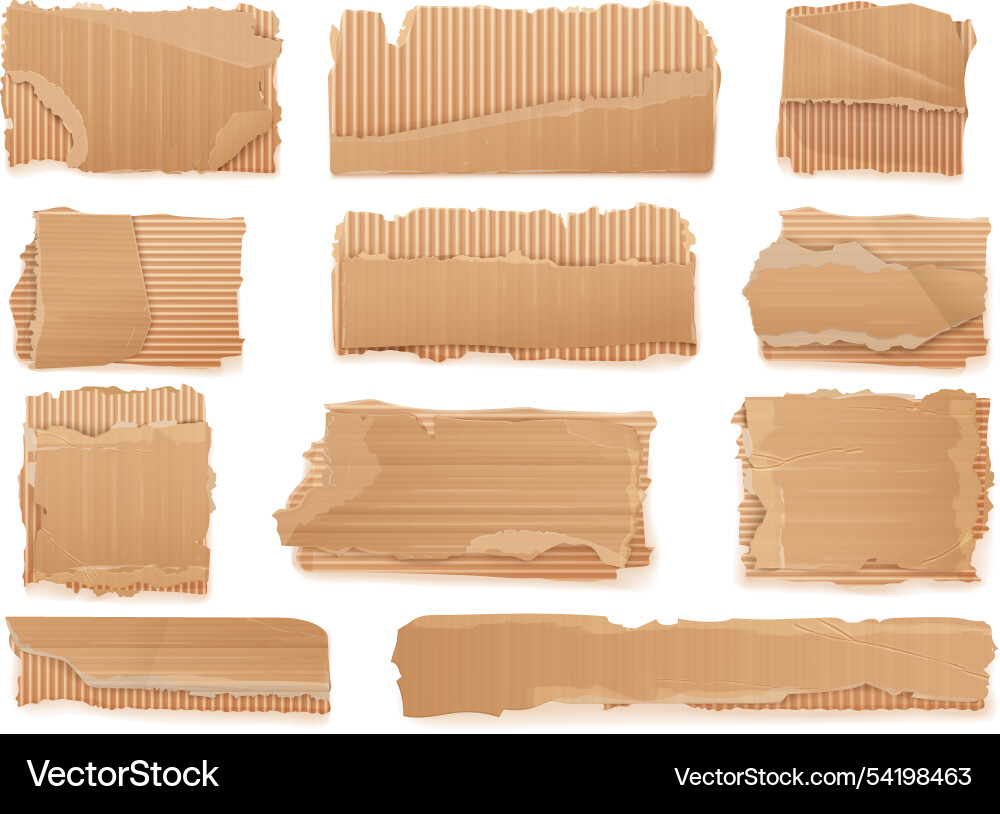 Ripped Cardboard Scraps Royalty Free Vector Image