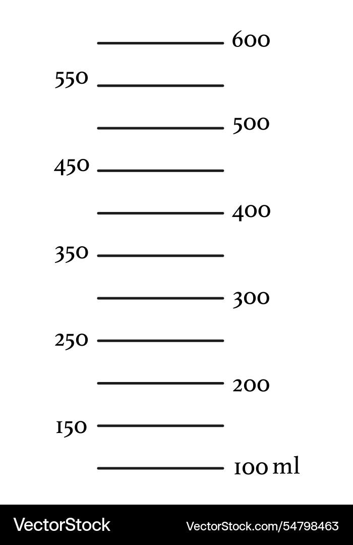 Scale 600 milliliters liquid volume for kitchen Vector Image