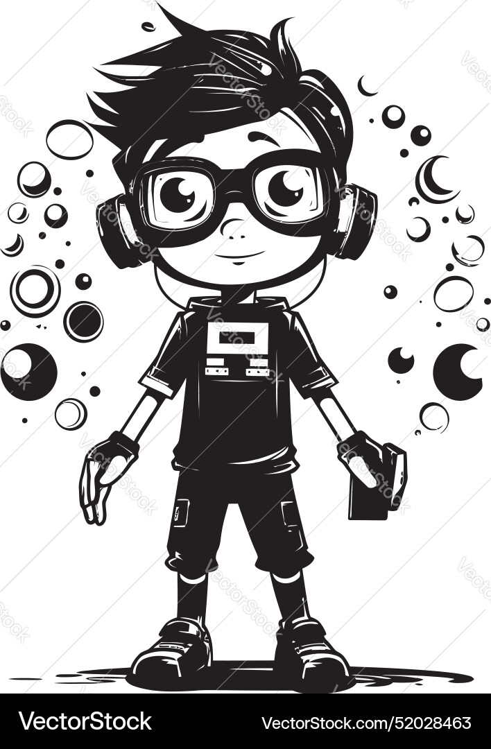 Tech visionary black logo design featuring Vector Image