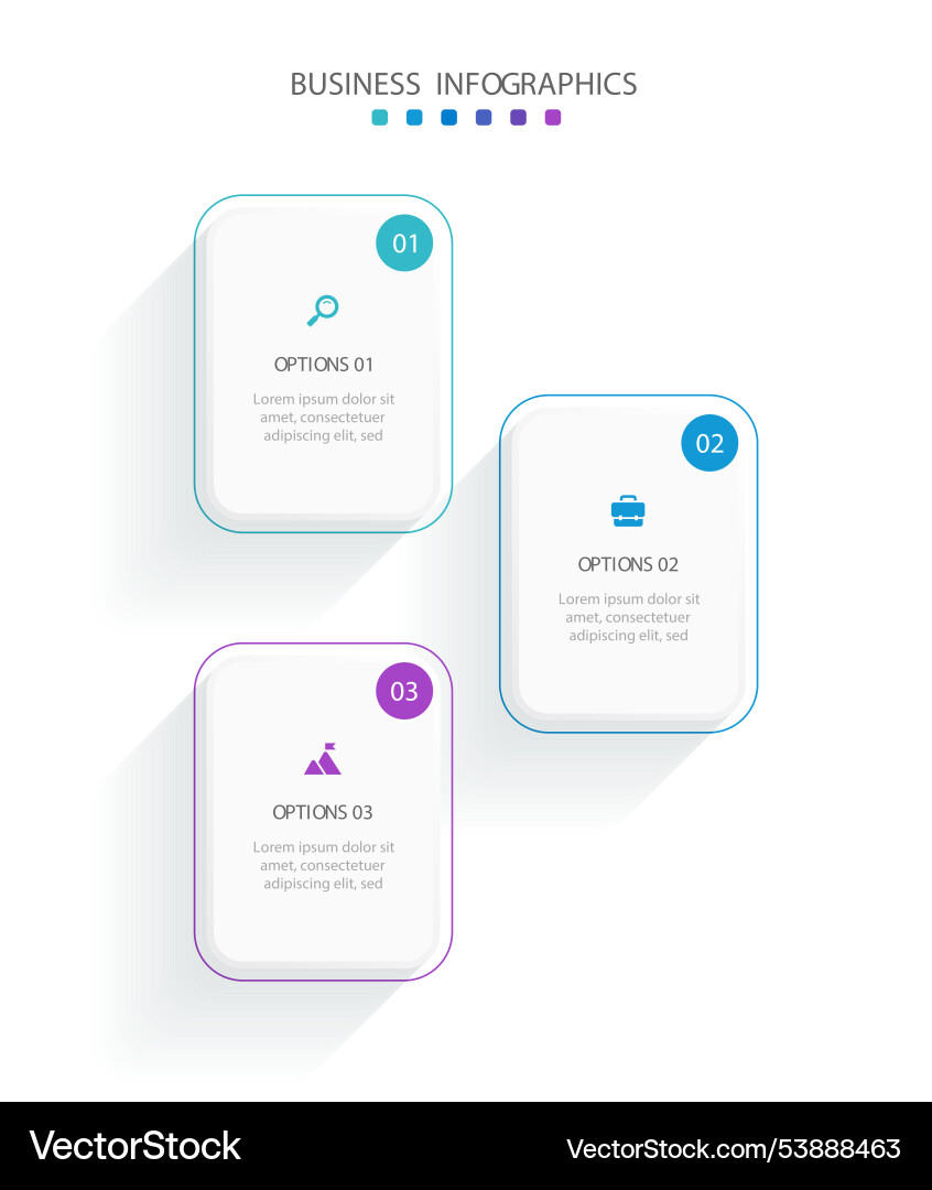 Vertical progress bar featuring 3 arrow-shaped Vector Image