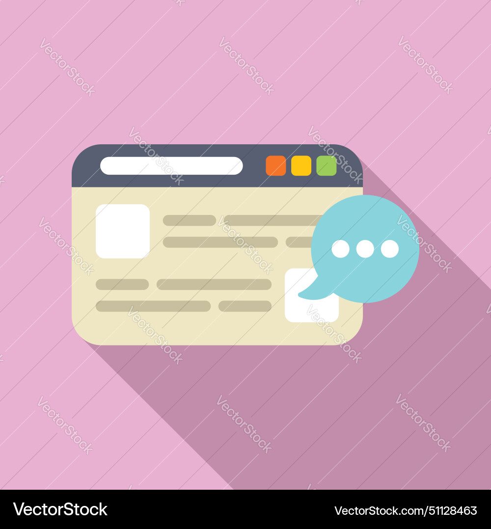 Web site chat support icon flat model Royalty Free Vector