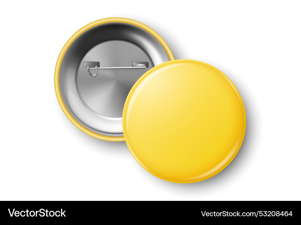 3d realistic yellow blank round button Royalty Free Vector