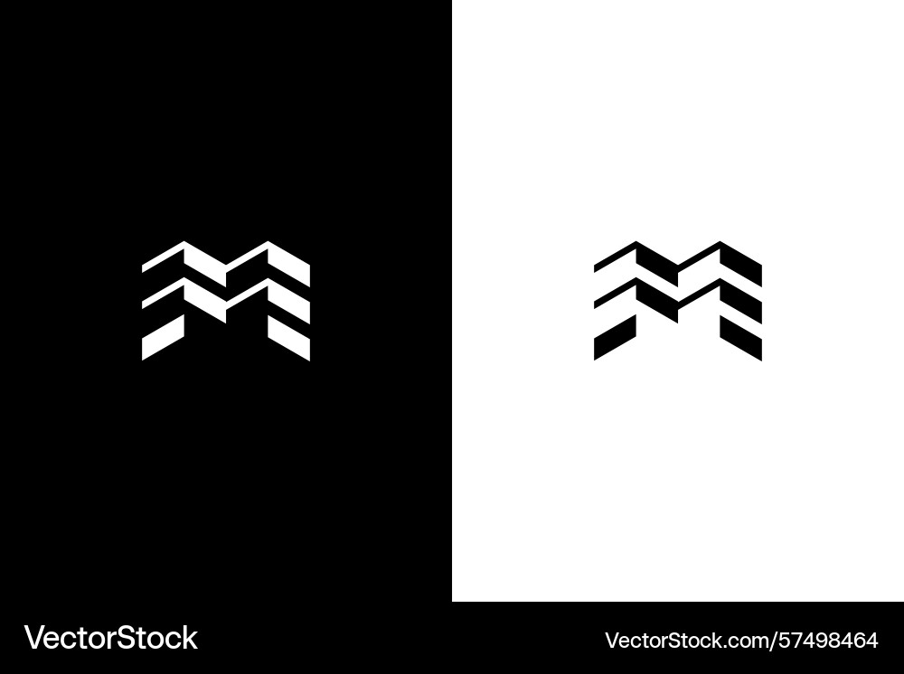 Abstract letter m building or apartment logo Vector Image
