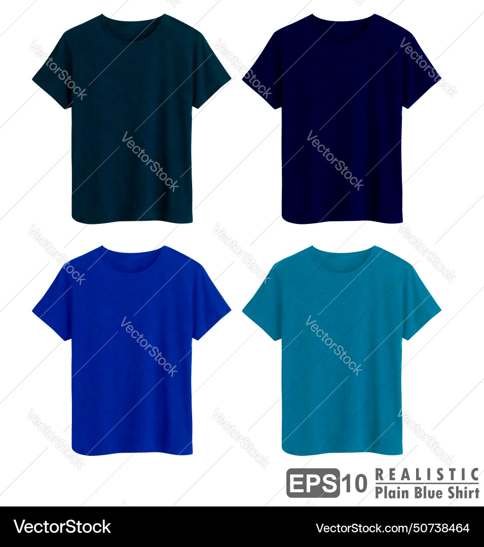 Blue plain shirt realistic Royalty Free Vector Image