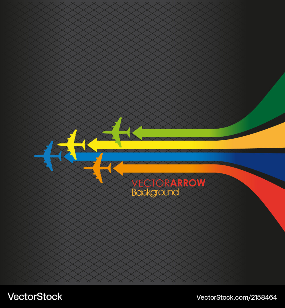 Coloured plane arrow background Royalty Free Vector Image