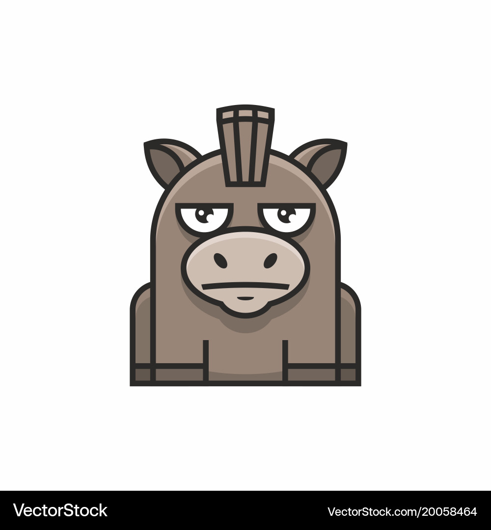 Cute donkey icon on white background Royalty Free Vector