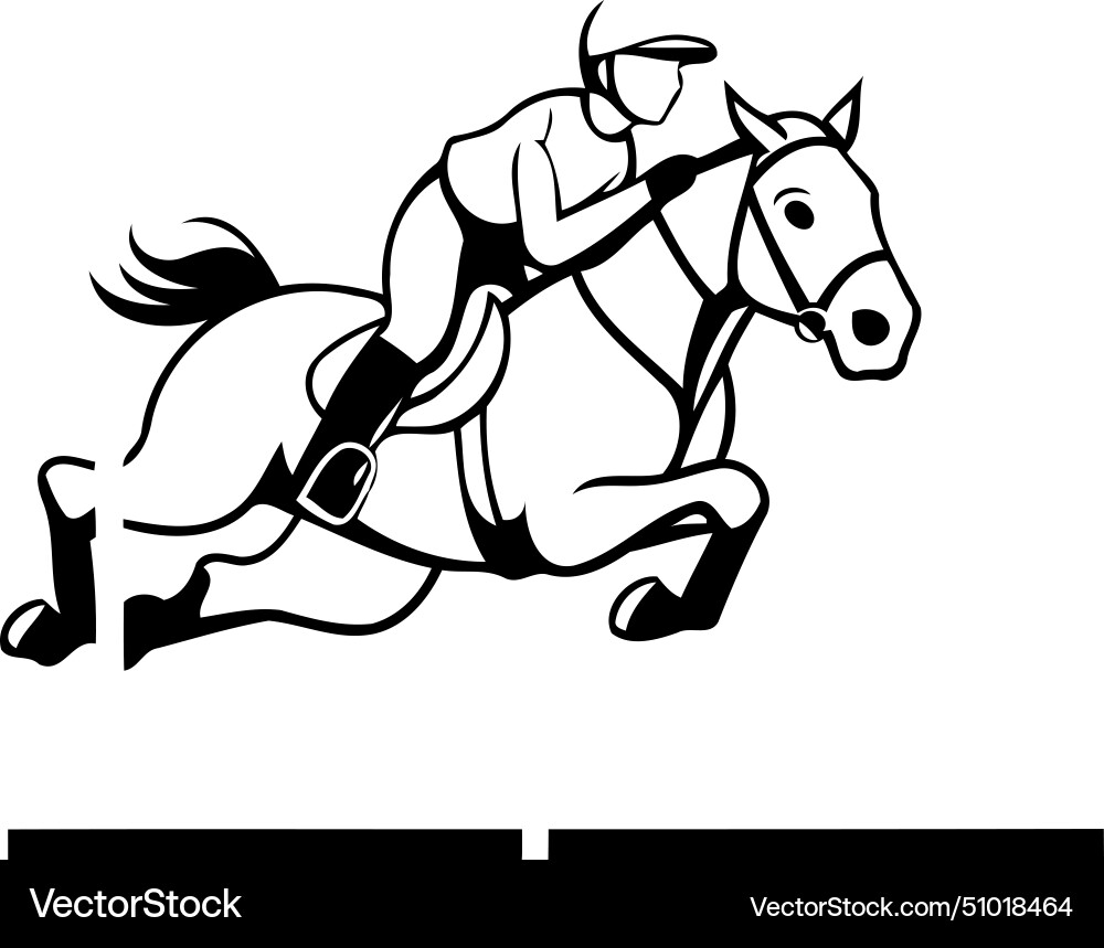Horse jumping icon equestrian sport Royalty Free Vector