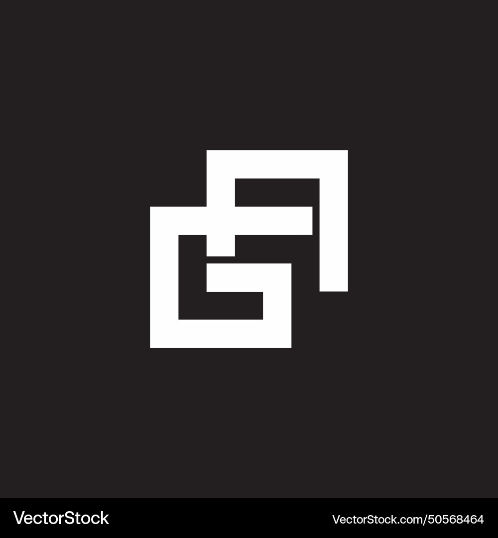 Letter ga linked squares line logo Royalty Free Vector Image