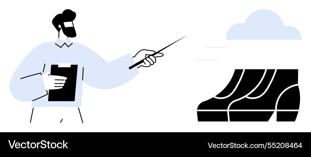 Man presenting data trend in business meeting Vector Image