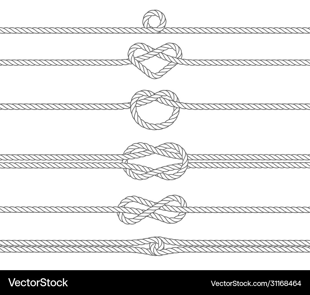 Nautical Rope Vector Nautical Rope Elements Set Vector Image On
