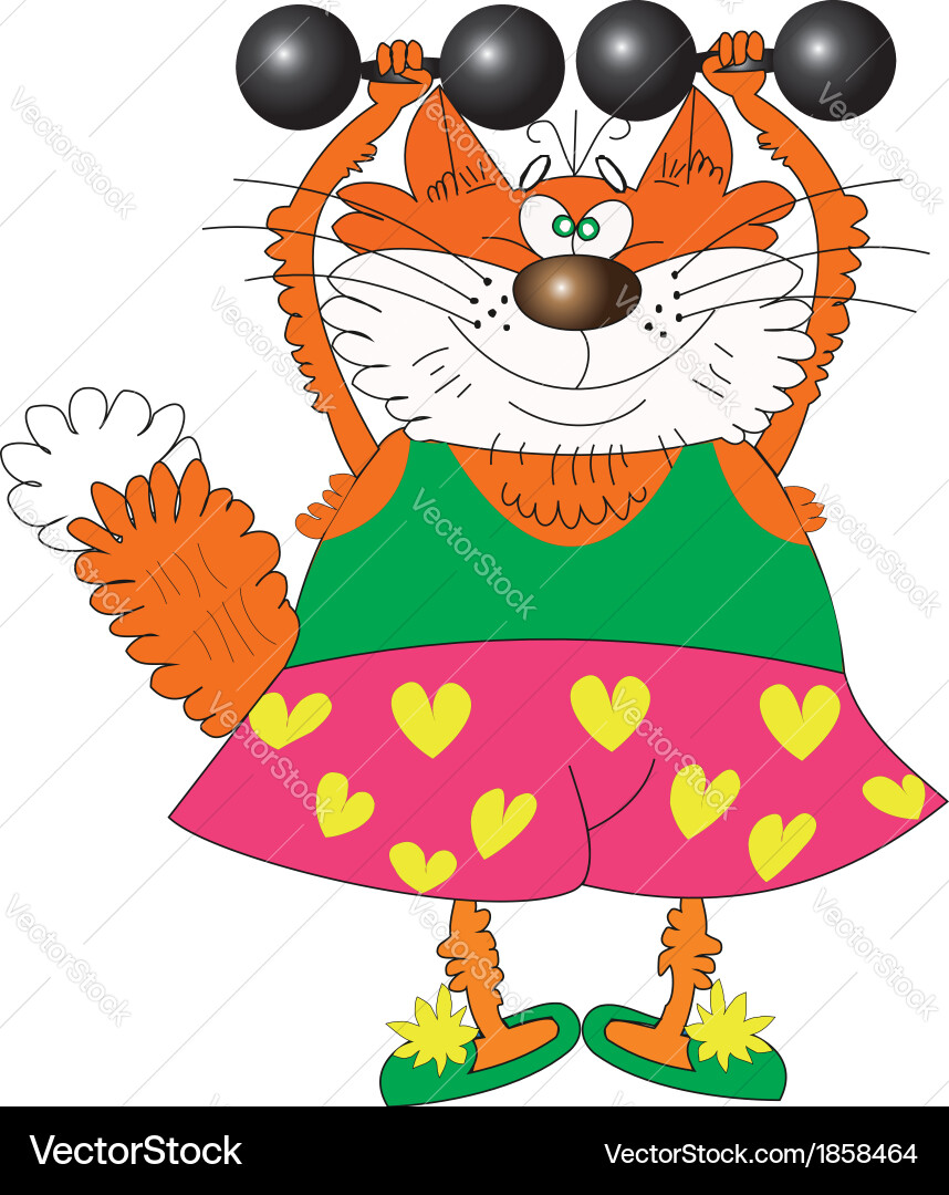 Sports cat Royalty Free Vector Image - VectorStock