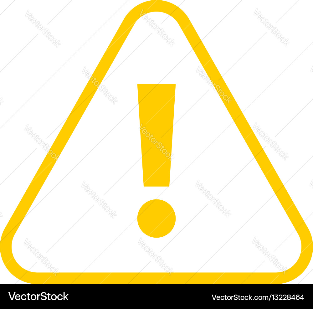 Yellow triangle exclamation mark icon warning sign