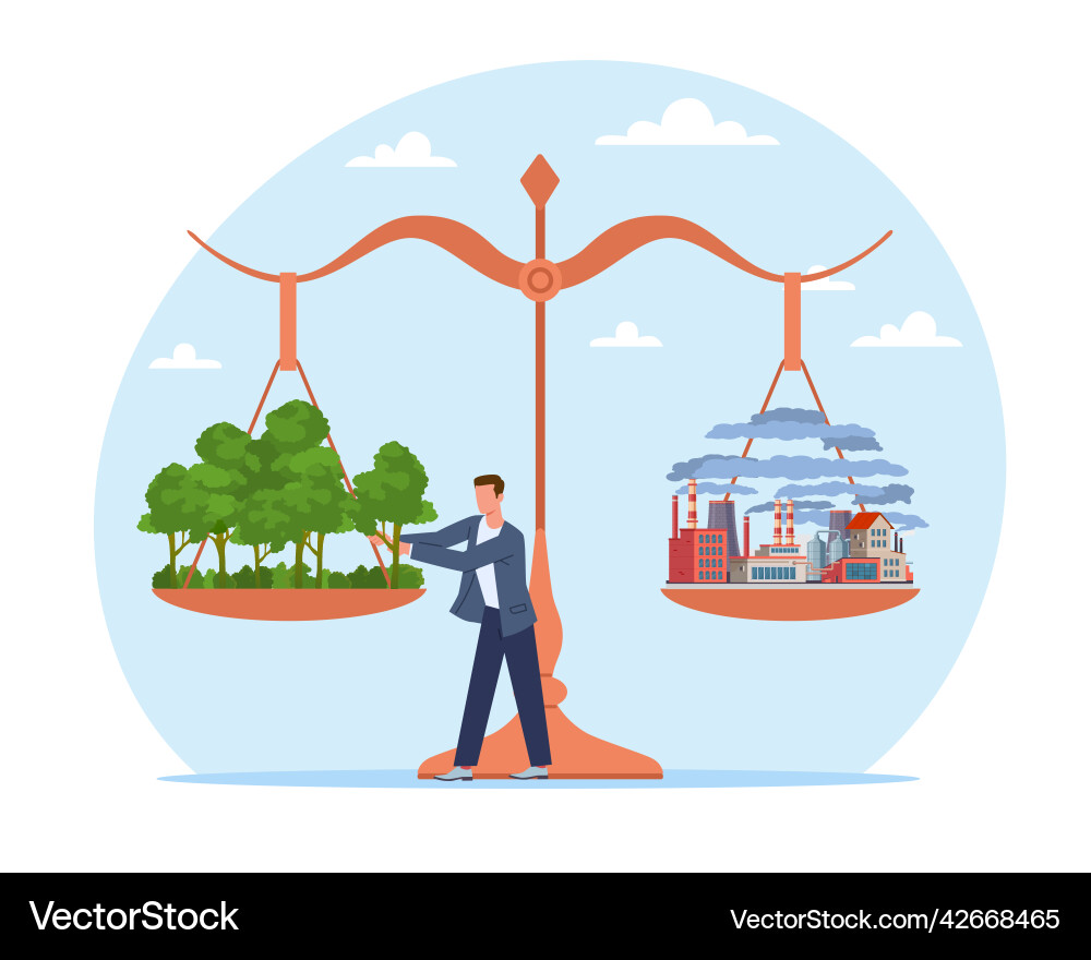 Balance of oxygen and carbon dioxide maintaining Vector Image