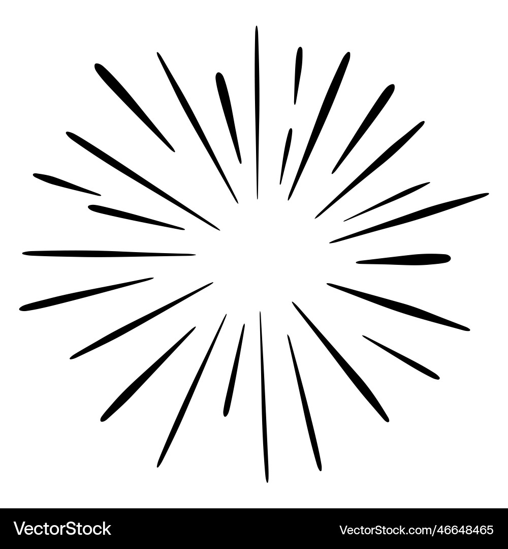 Doodle sketch style of starburst sunburst Vector Image