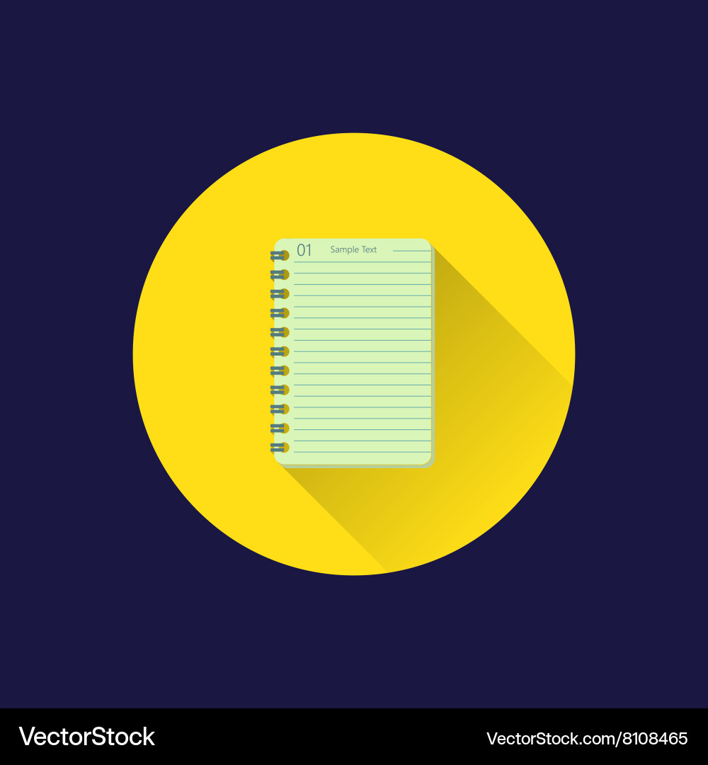 Flat notebook icon Royalty Free Vector Image - VectorStock