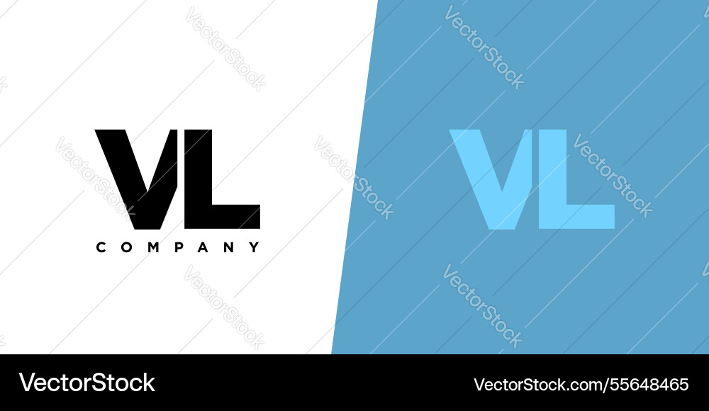 Letter v and l vl logo design template minimal Vector Image