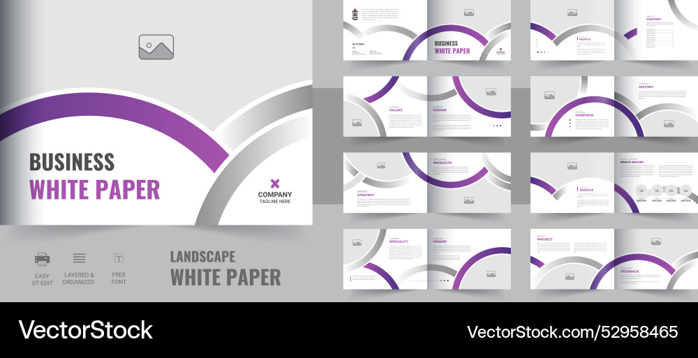Modern business white paper design template Vector Image