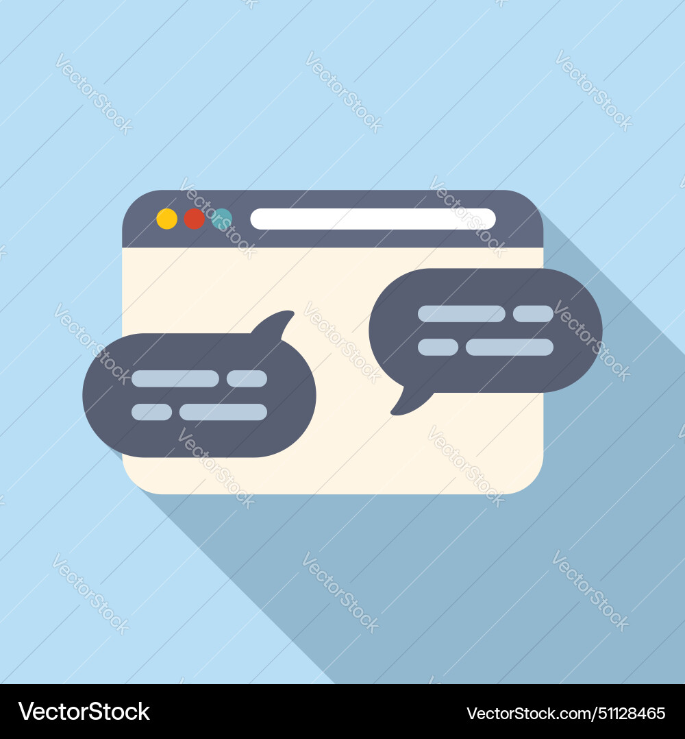 Online agent help icon flat support chat Vector Image