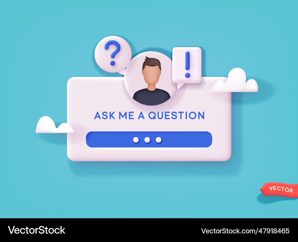 Question sticker ask me a social media Royalty Free Vector