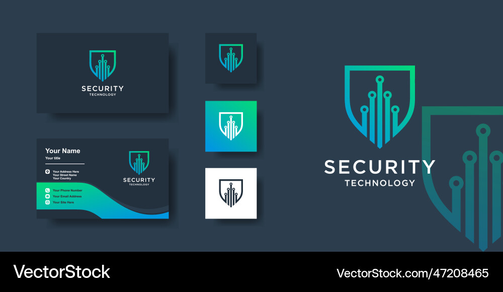 Security logo template with modern creative Vector Image