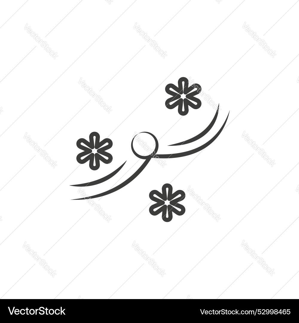 Snow blowing icon set snowflake cold breeze Vector Image
