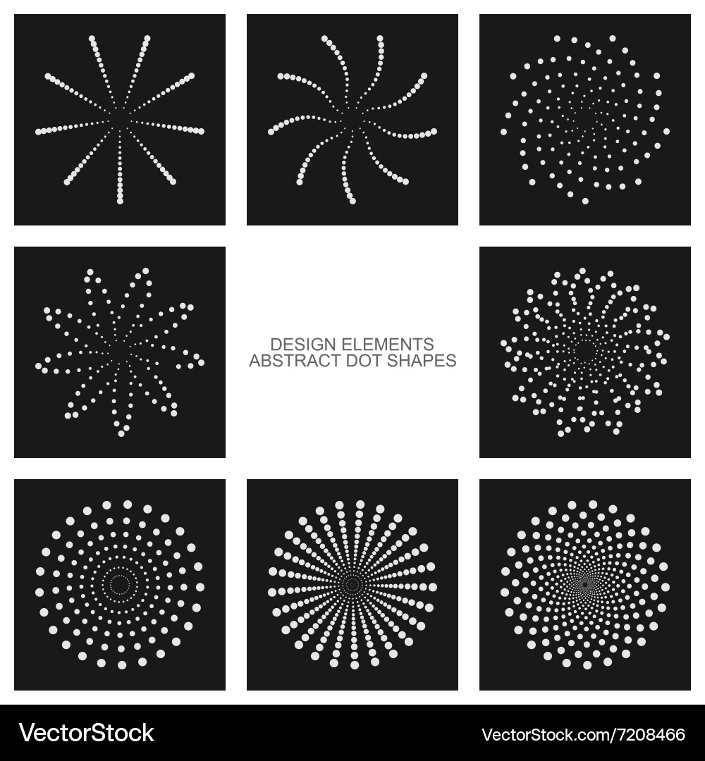 Dot shapes set Royalty Free Vector Image - VectorStock