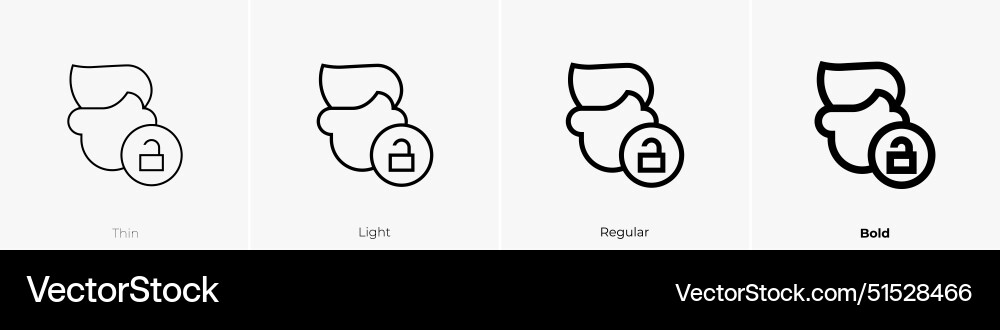 Face icon thin light regular and bold style Vector Image