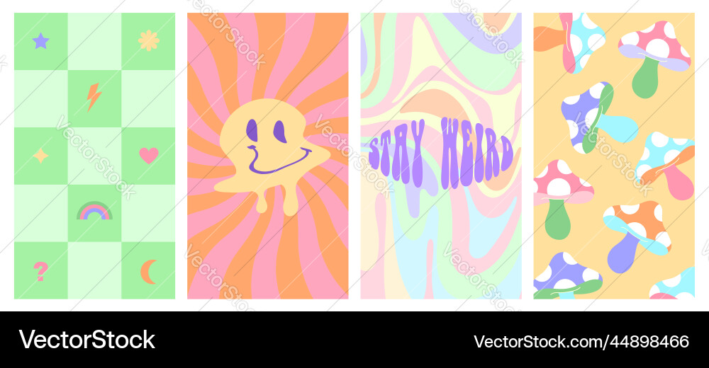 Groovy Retro Backgrounds Royalty Free Vector Image
