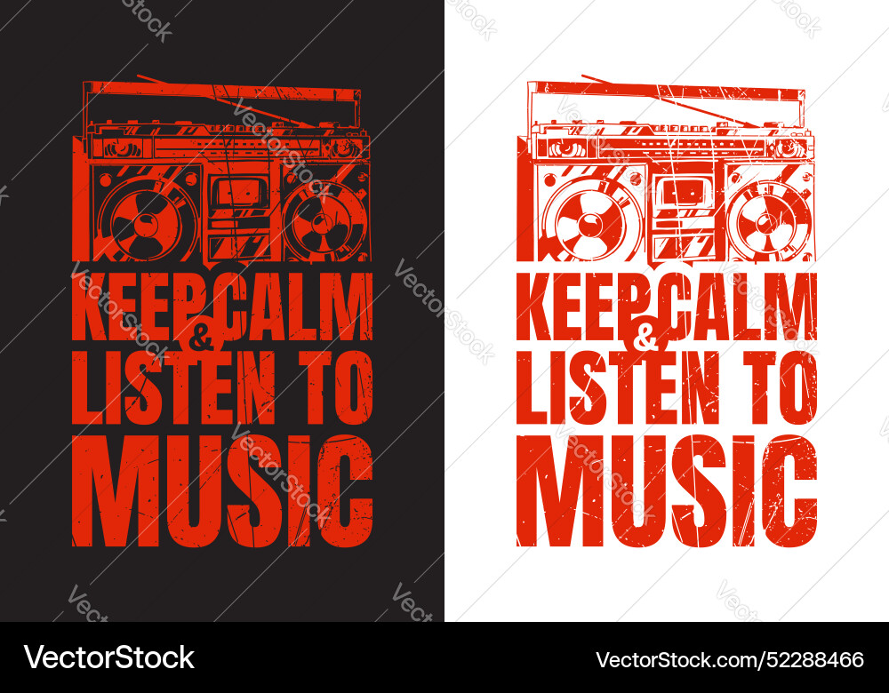Keep calm and listen to music Royalty Free Vector Image