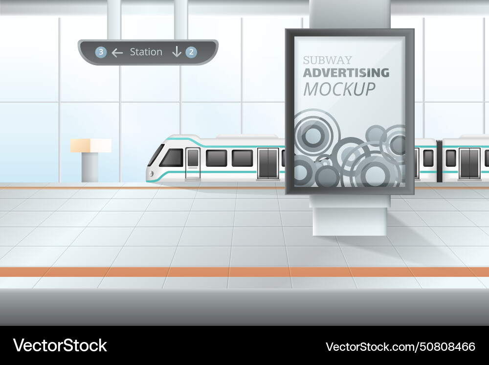 Subway advertising mockup Royalty Free Vector Image