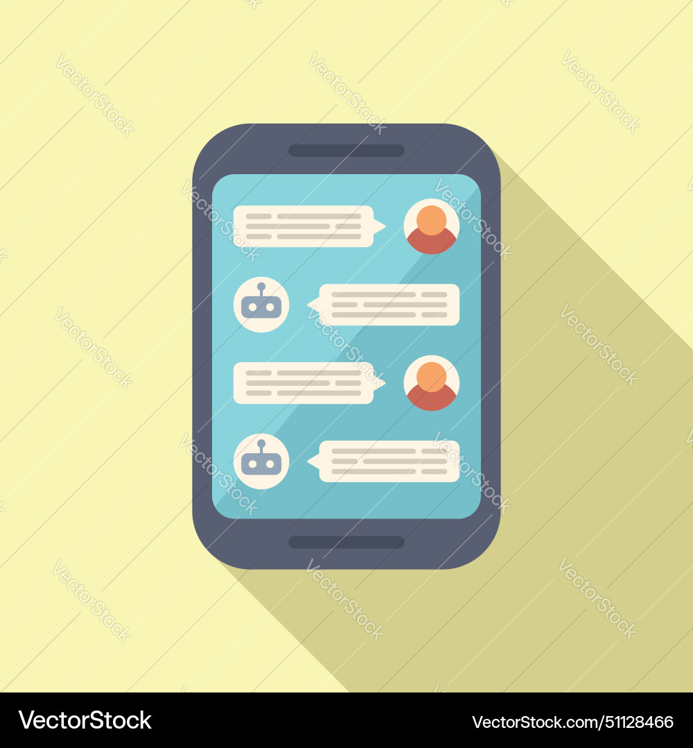Support online chat device icon flat Royalty Free Vector