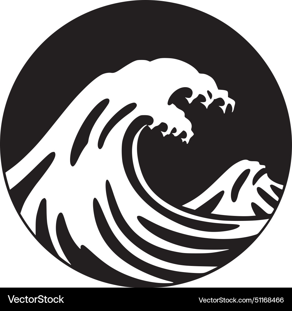 Wave - minimalist and simple silhouette Royalty Free Vector