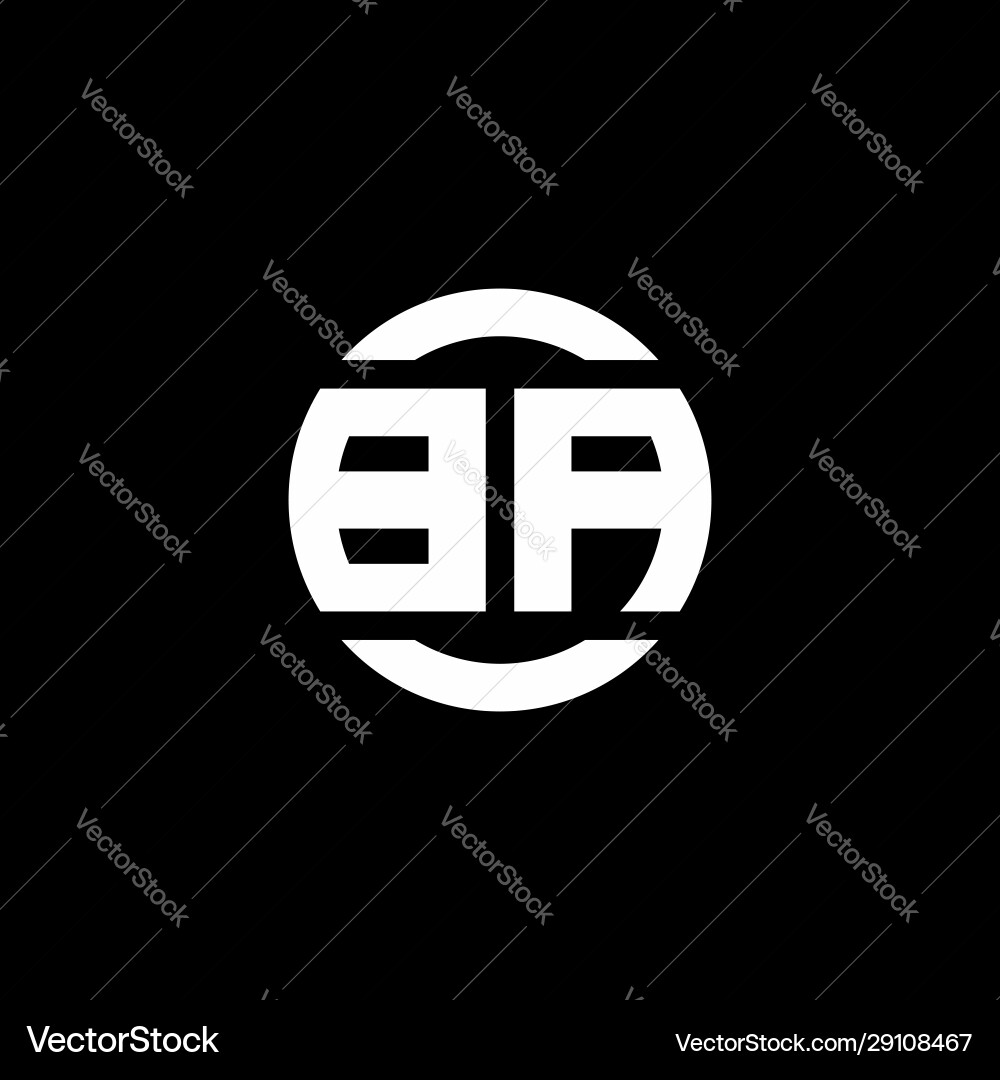 Ba logo monogram isolated on circle element Vector Image